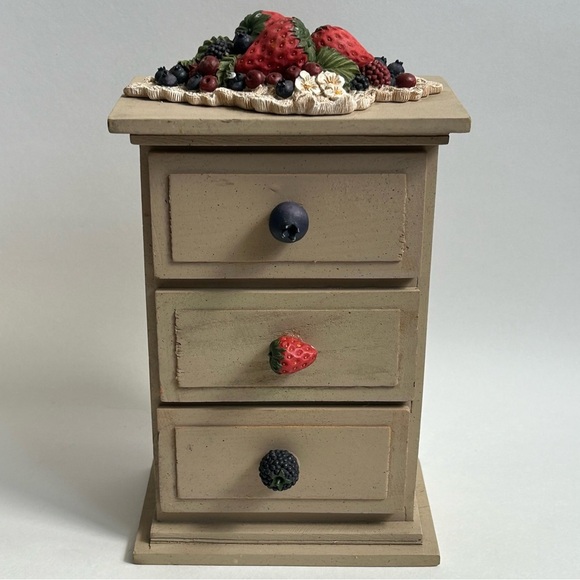 Vintage | Accents | Last Chance Sale Berry Jewelry Box Apothecary ...